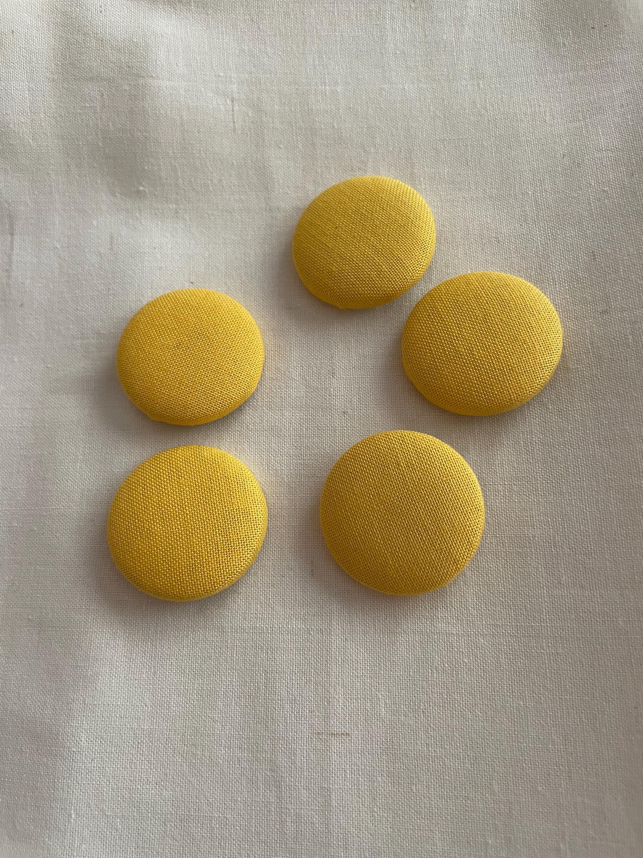 Cotton Fabric Buttons-golden Yellow - Etsy