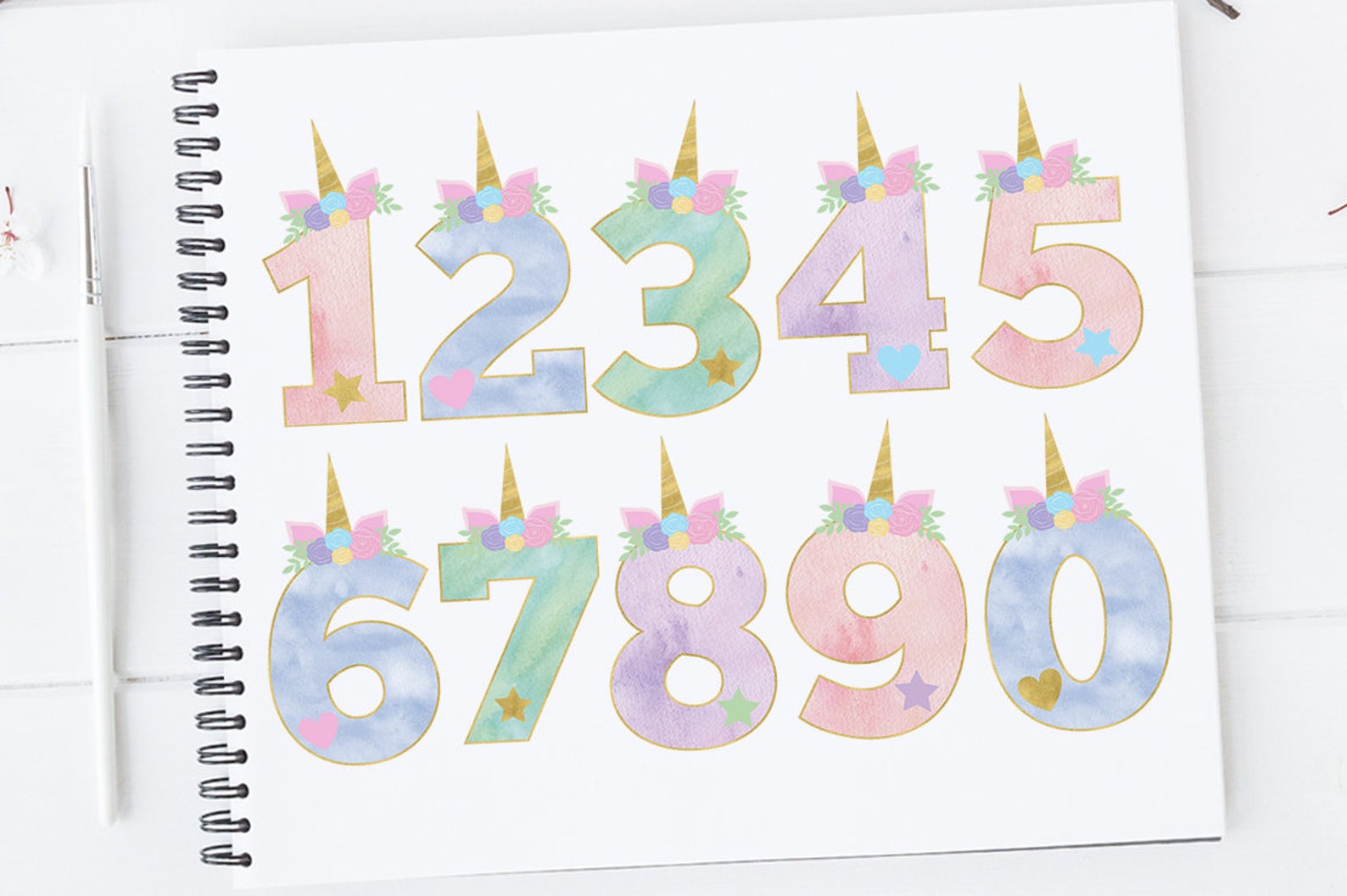 Unicorn Numbers Unicorn Numbers Clipart Numbers Clipart - Etsy