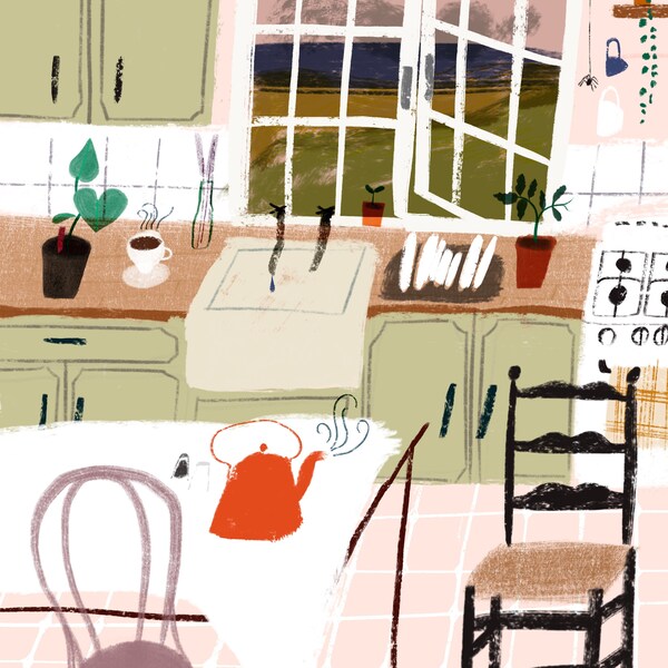 Kitchen Illustration - Etsy