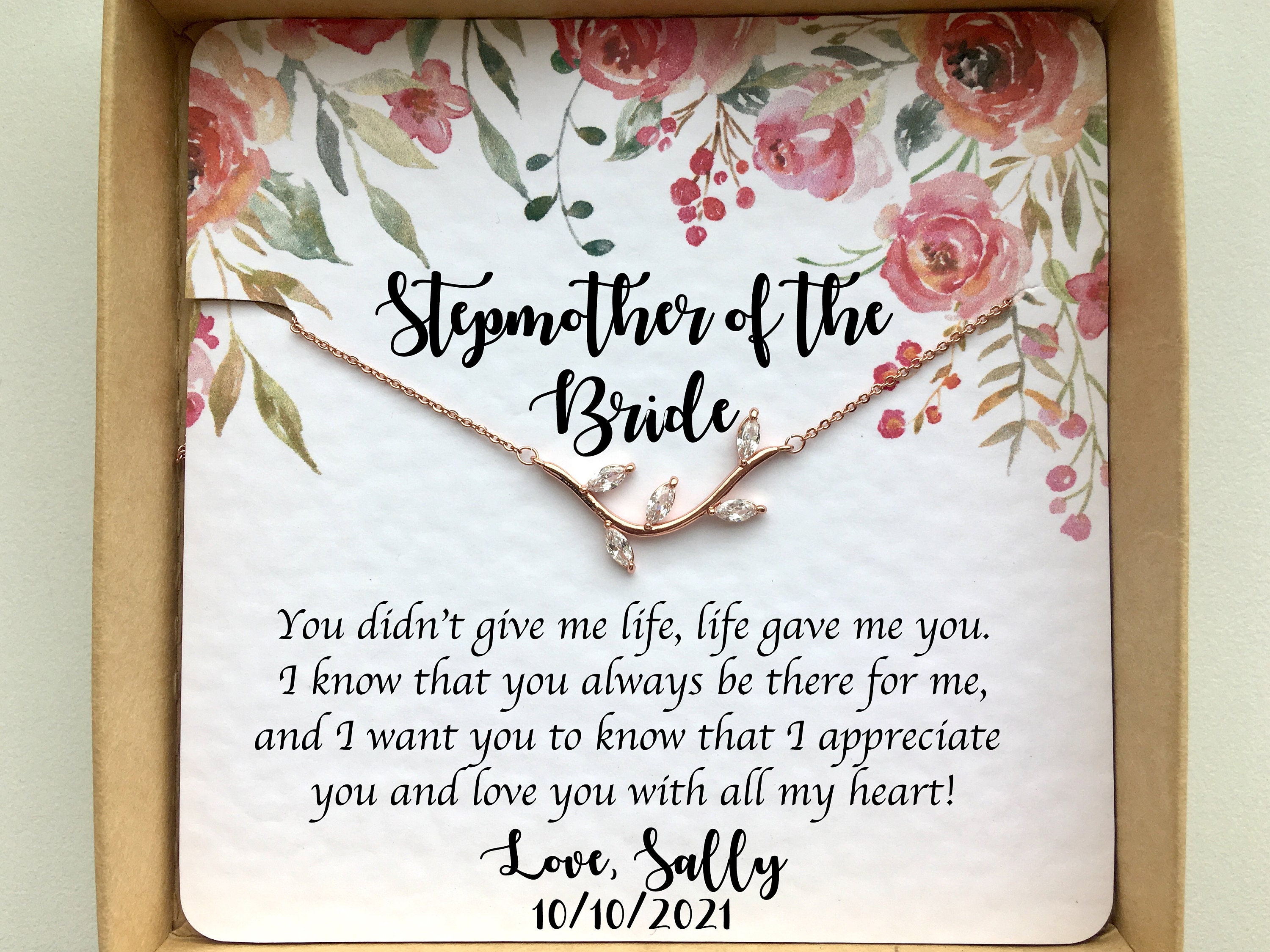 Stepmother Of The Bride T Wedding Day Stepmom Wedding T Etsy