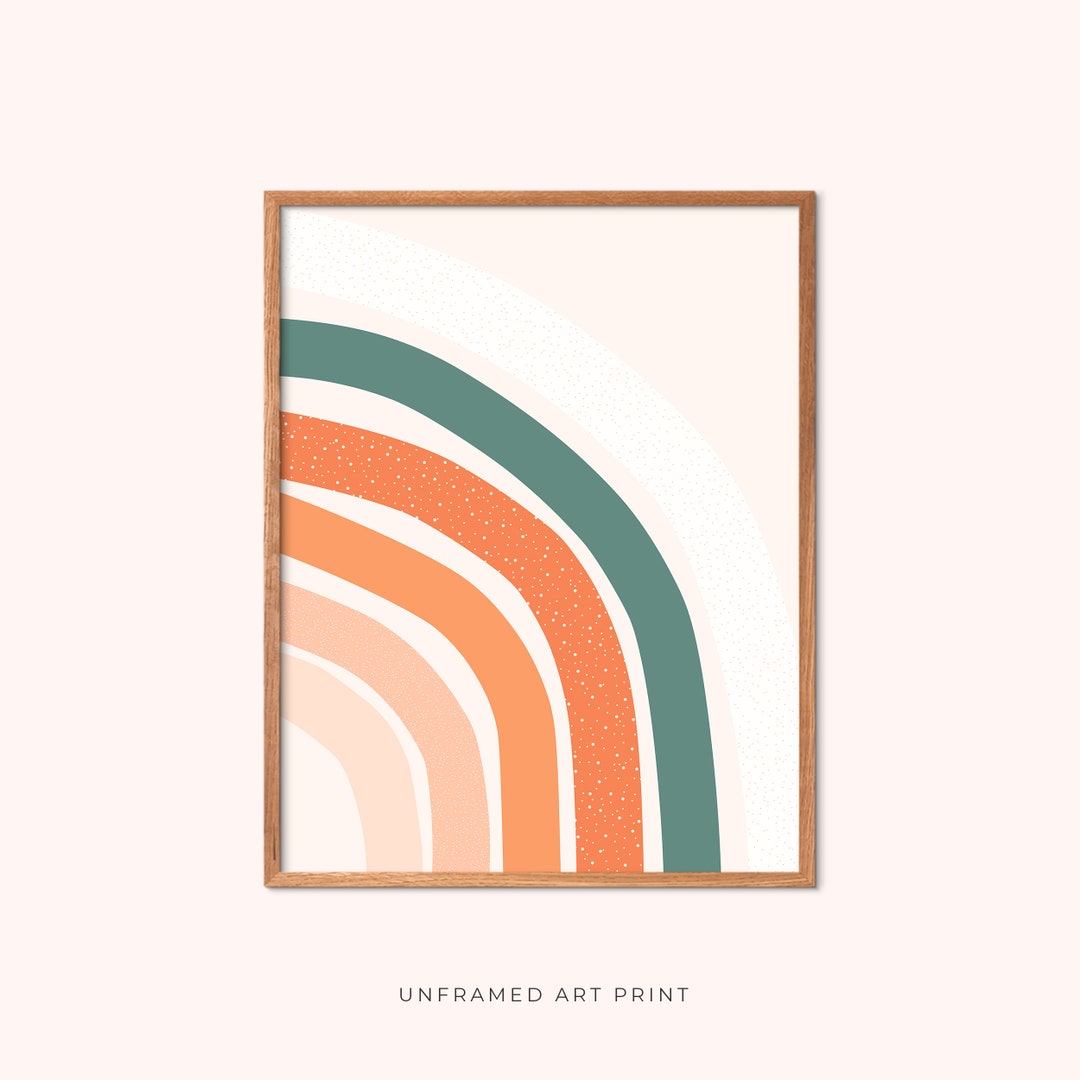 Spring Rainbow Abstract Print, Large Rainbow Poster, Earth Color ...