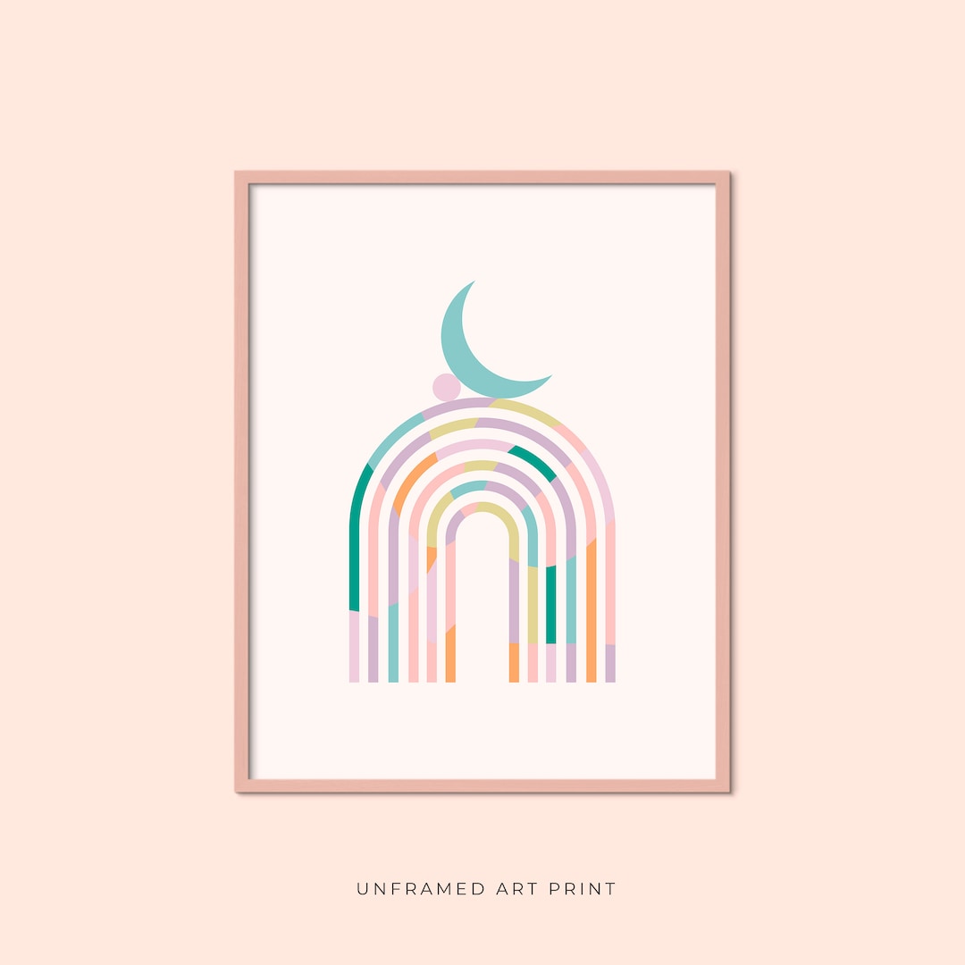 Minimal Abstract Rainbow Pastels Poster Pastel Nursery Decor - Etsy