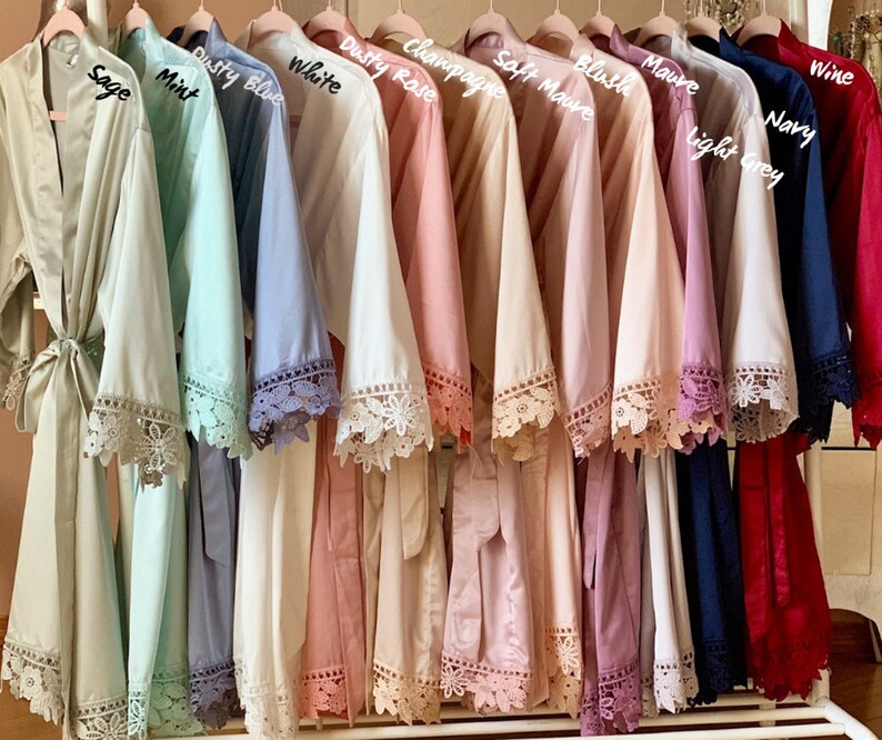 25% MULTI ORDER DISCOUNT Satin Bridal Robes Customized Robe - Etsy