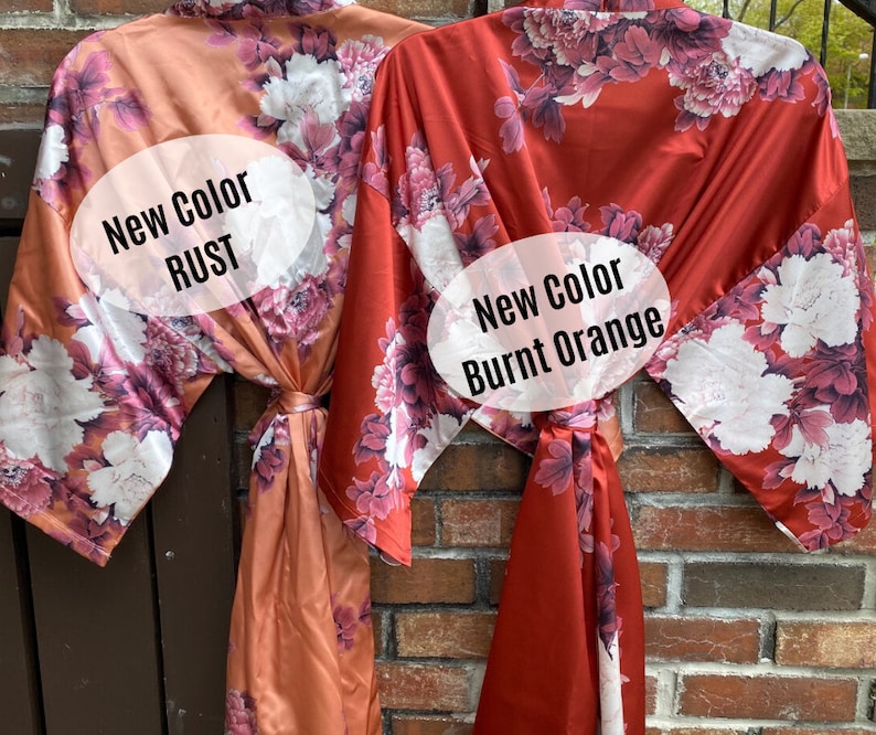 NEW Colors Bridesmaid Robes Floral Kimono Robe Bridal | Etsy