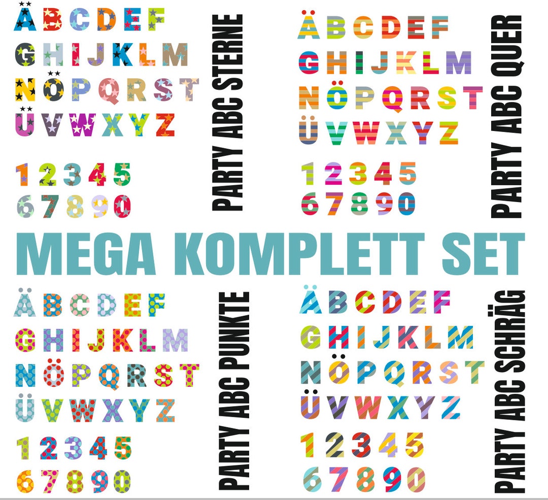 MEGA ABC SET With Asterisks Dotted Striped and Cross Complete Set - Etsy