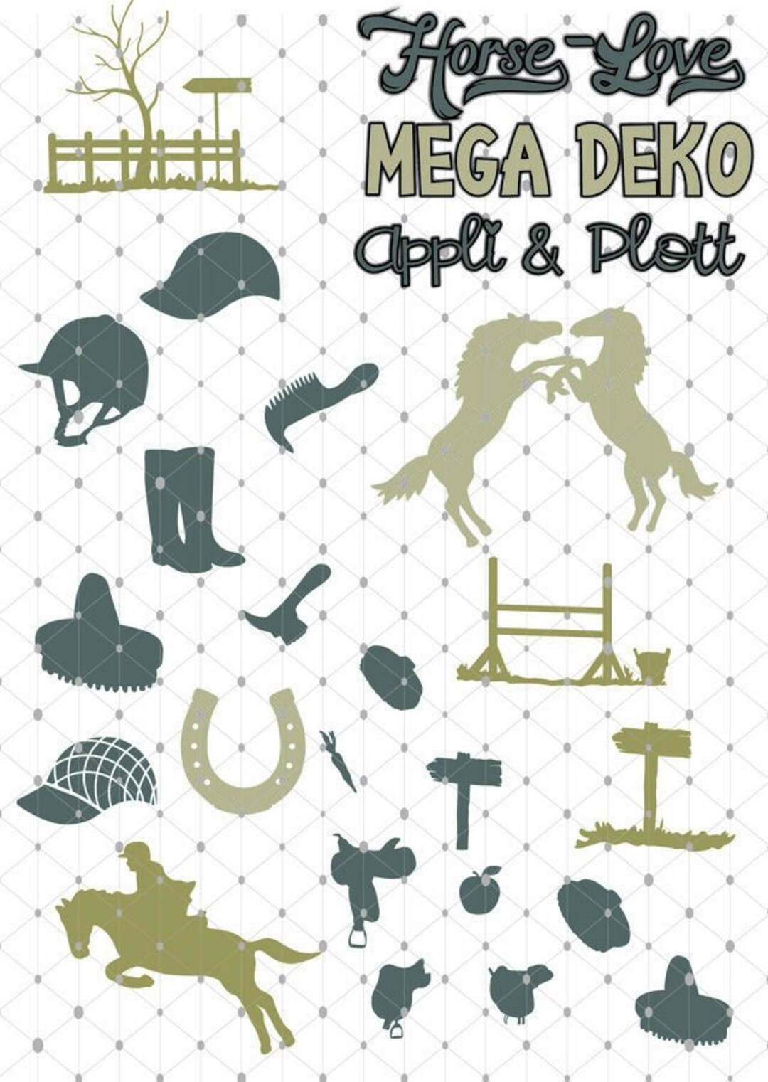 Horse Love Riding Horse Mega Deco SHADOW Plot as Sgv, Dxf Plott File ...