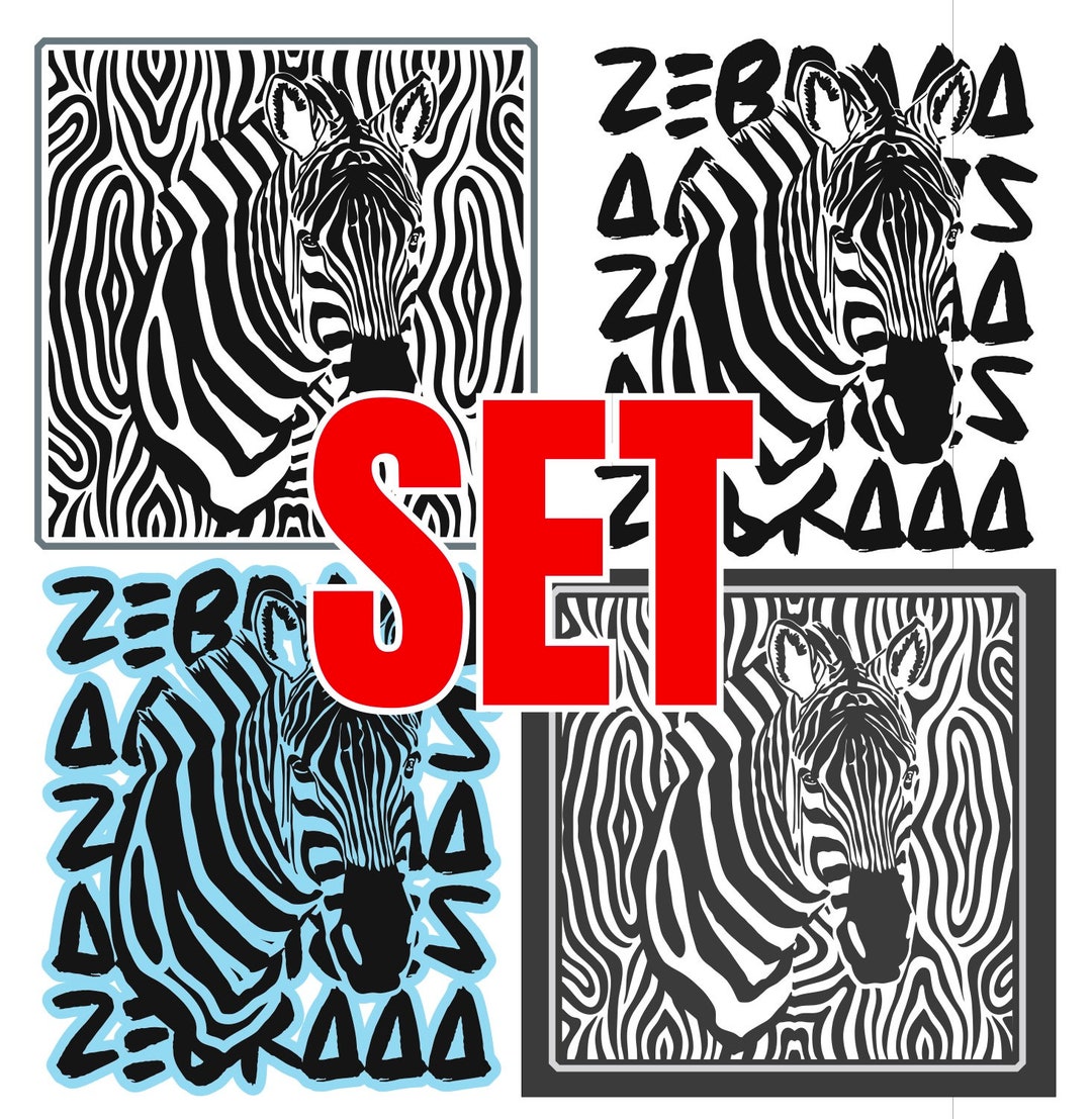 ZEBRA SET todas las 4 2 variantes zebra patrón y luz de fuente y ...