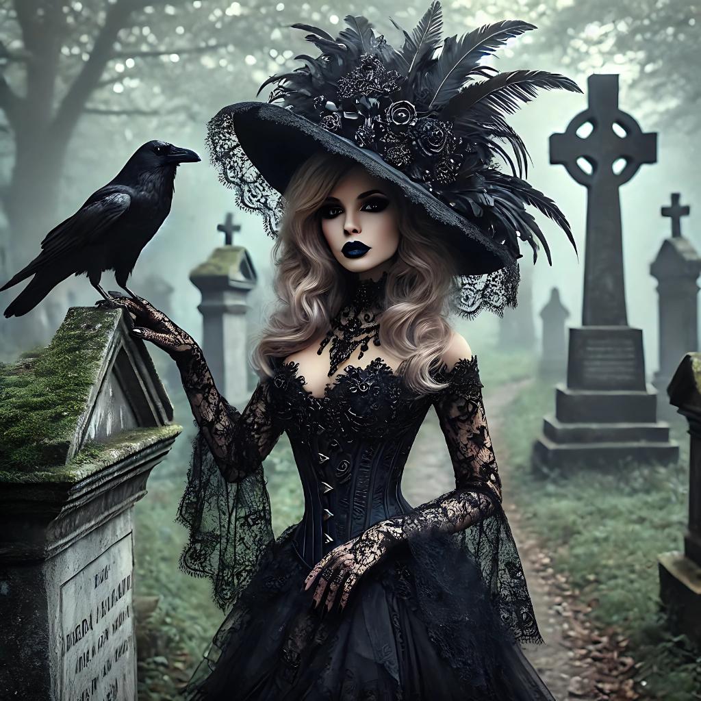 One for the Road. Gothic Witch Cemetery Digital Print High Res. - Etsy