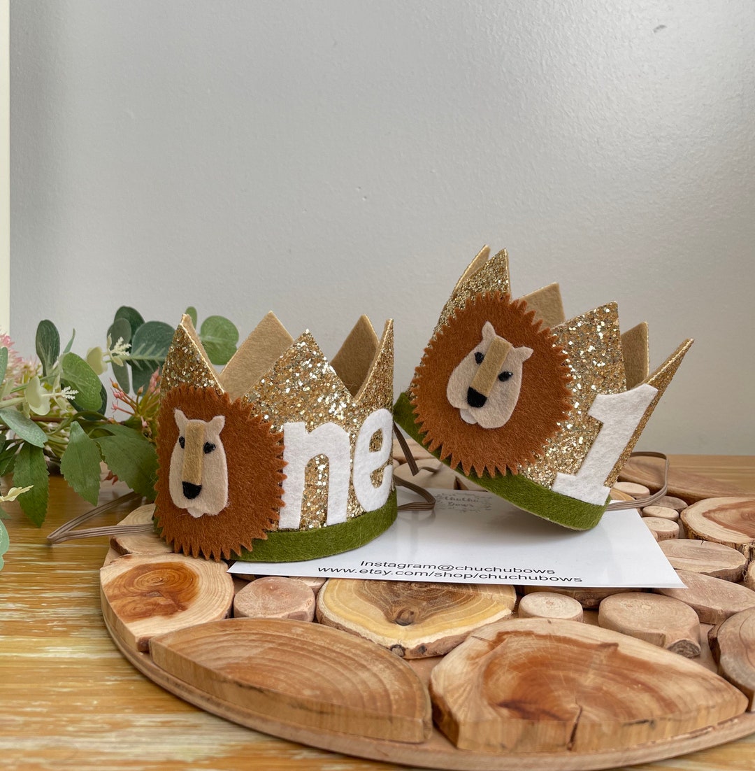 Lion Themed Birthday Crown- Birthday Crown-1st Birthday Crown-birthday ...