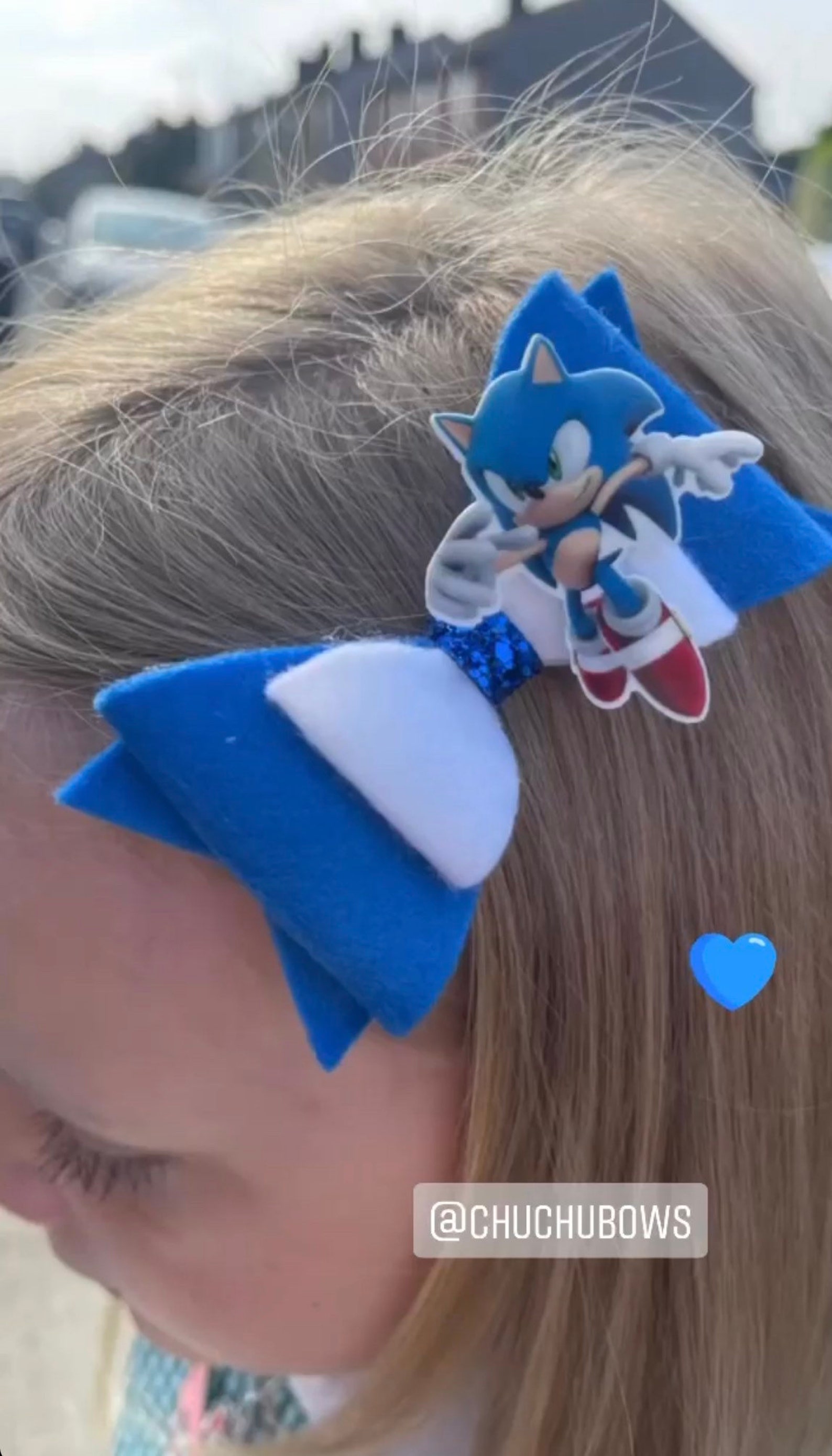 Sonic Bow-sonic Hair Bow-sonic Handmade Bow-sonic the Hedgehog - Etsy