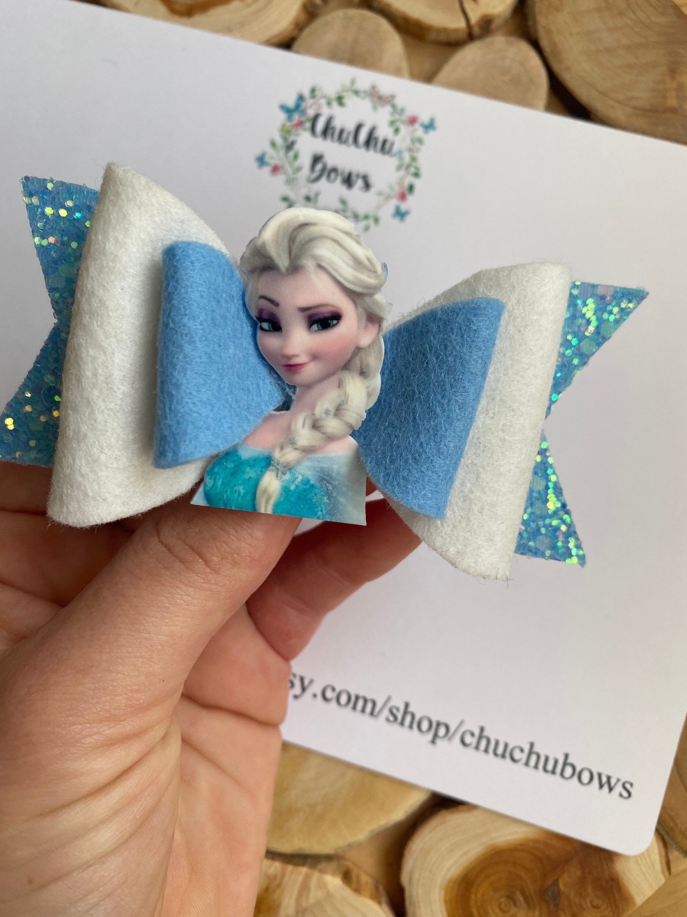 Elsa and Ana the Frozen Hair Bow Glitter Bow Felt Bow Elsa | Etsy UK