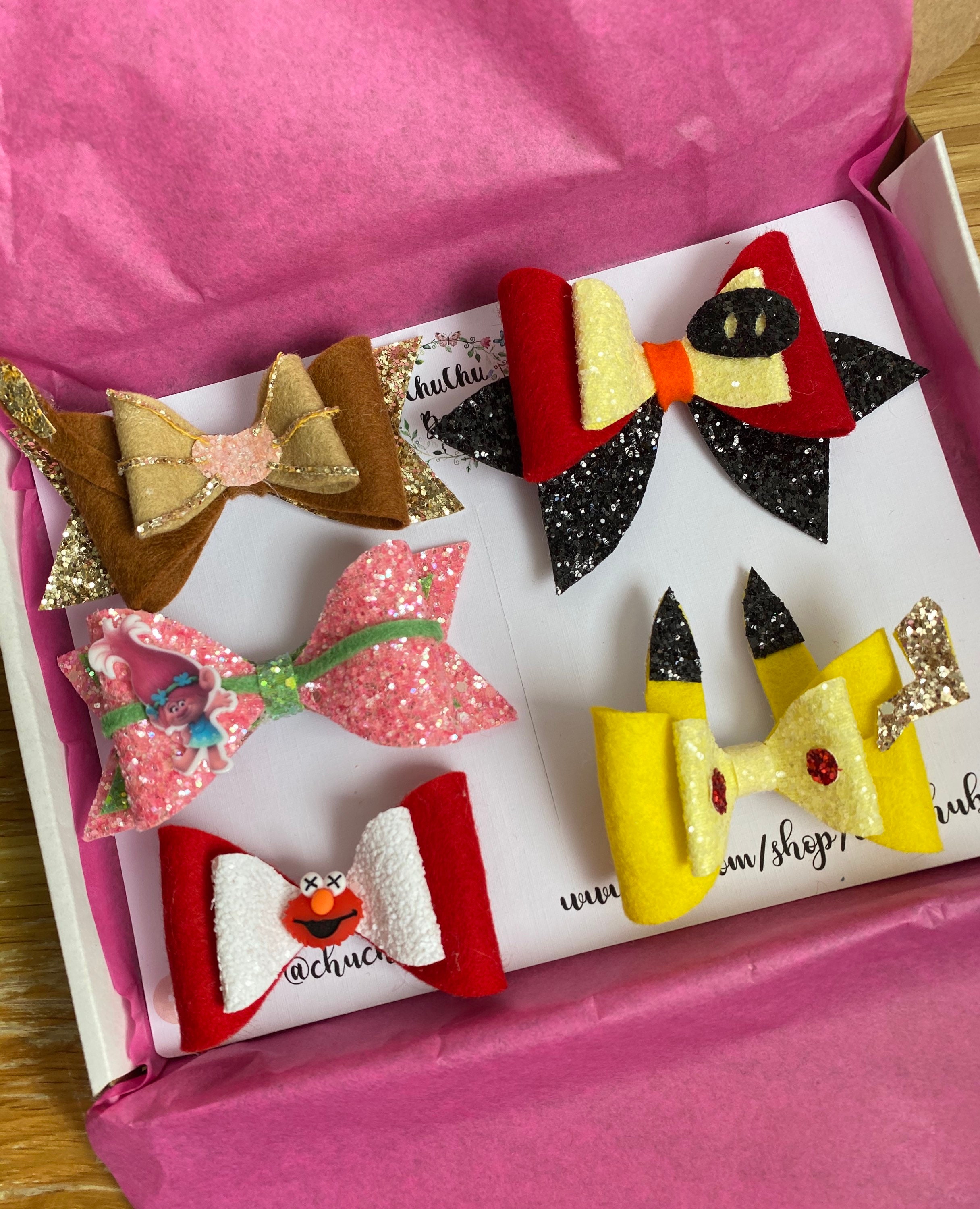 Disney bows-Disney hair clips-Trolls-The incredibles-Pikachu | Etsy