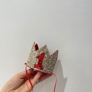 Red and Gold Crown-first Birthday Crown-handmade Glitter Crown-handmade ...