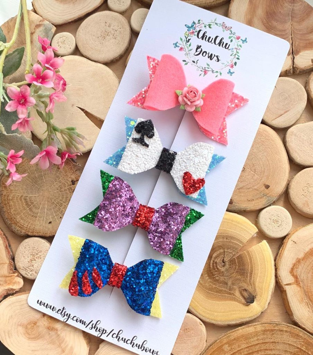 Small Disney Inspired Bows -bows -sleeping Beauty-alice in Wonderland ...