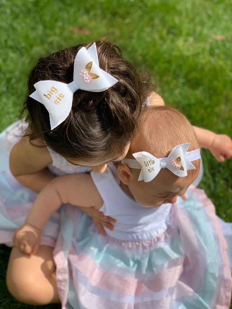 Big sister little sister bows matching bowsChuchubows | Etsy