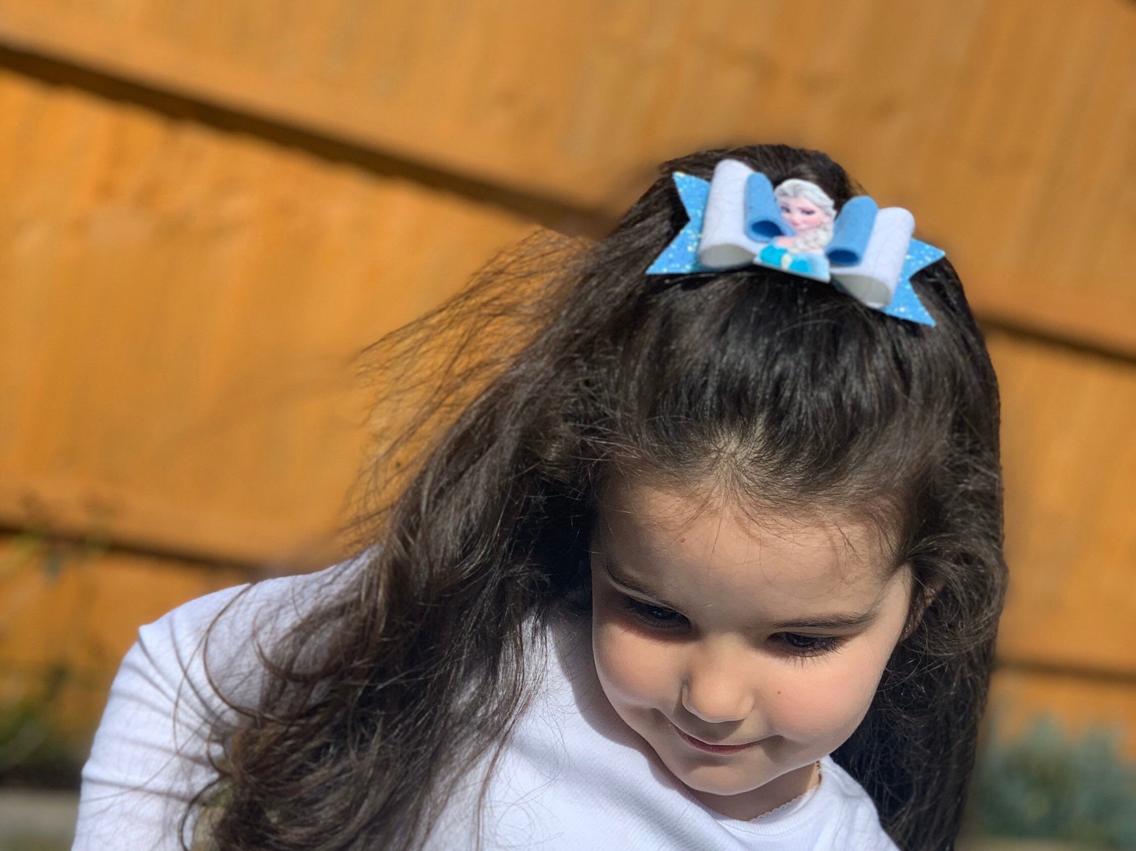 Elsa and Ana The frozen hair bow glitter bow felt bow Elsa | Etsy
