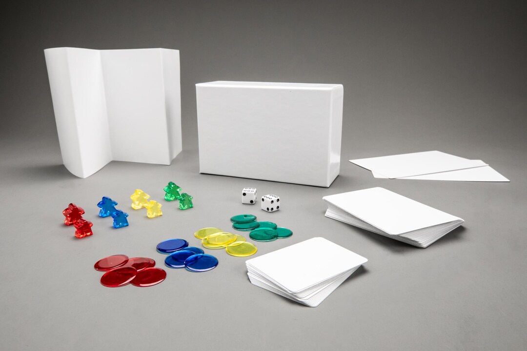 DIY Board Game Maker Kit MINI: Blank Cards, Meeples, Dice - Etsy