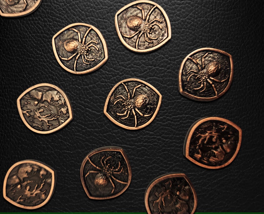 10 Spider Gaming Tokens - Metal Tokens - 22mm - Zinc Alloy - Etsy
