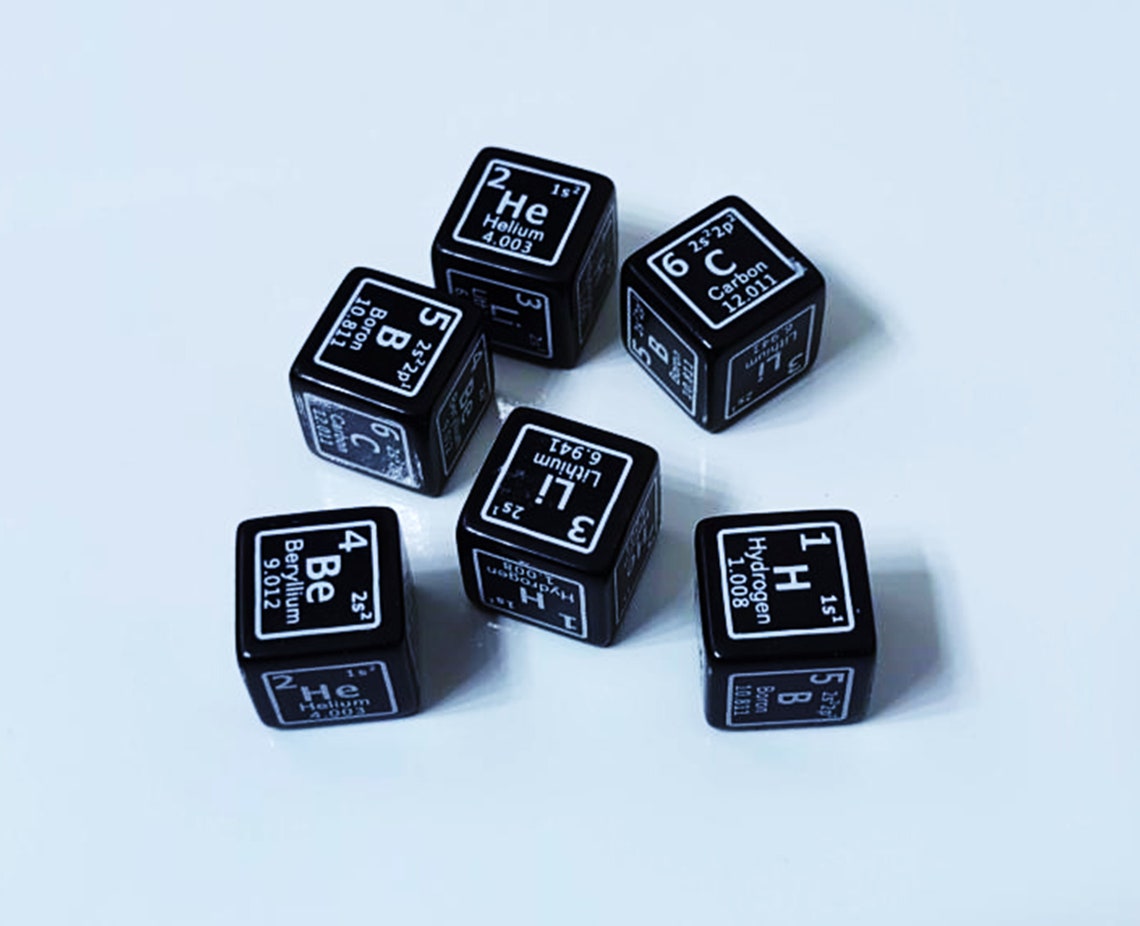 Set of 6 Periodic Table Dice Element Dice - Etsy