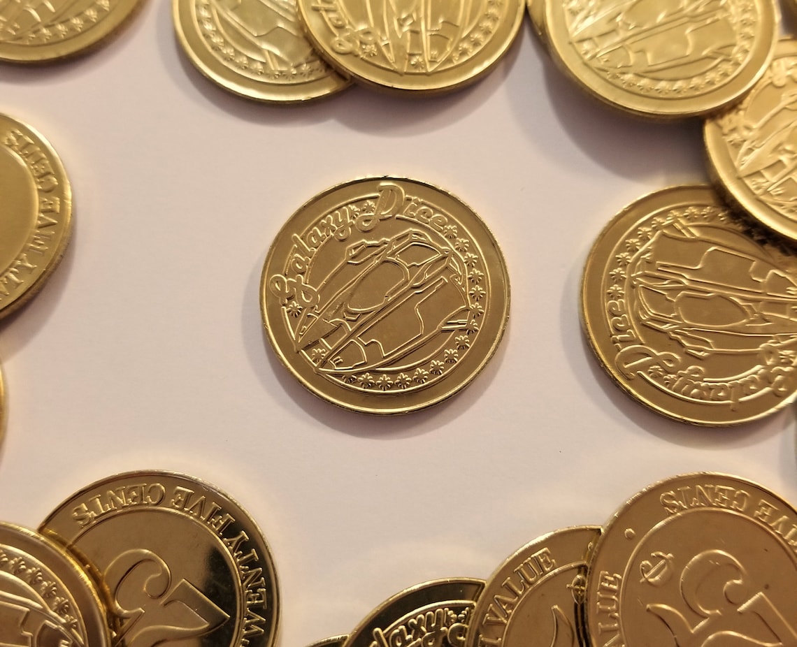 50 Brass Arcade Tokens – Retro 80s Space Shooter Design - Etsy