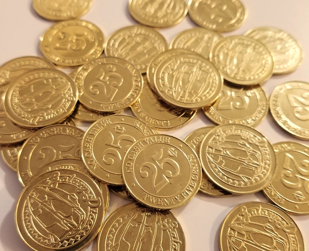 50 Arcade Tokens - Metal Tokens - Brass Tokens - 0.984" - Etsy