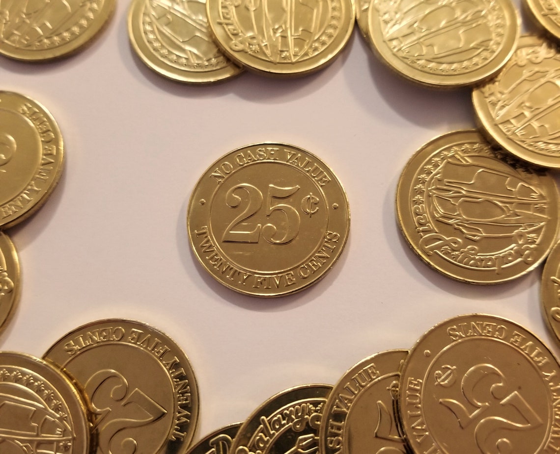50 Arcade Tokens Metal Tokens Brass Tokens 0.984 - Etsy