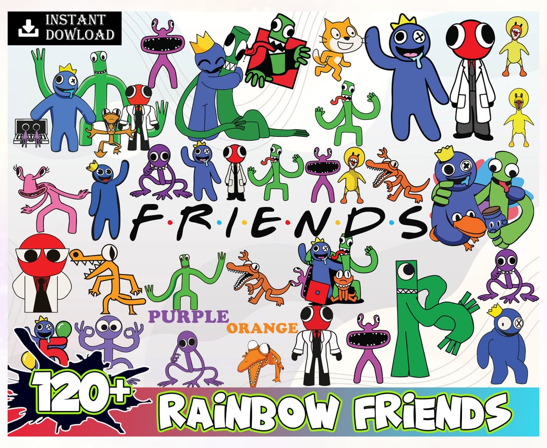 Rainbow Friends Clipart Rainbow Friends Birthday Rainbow - Etsy