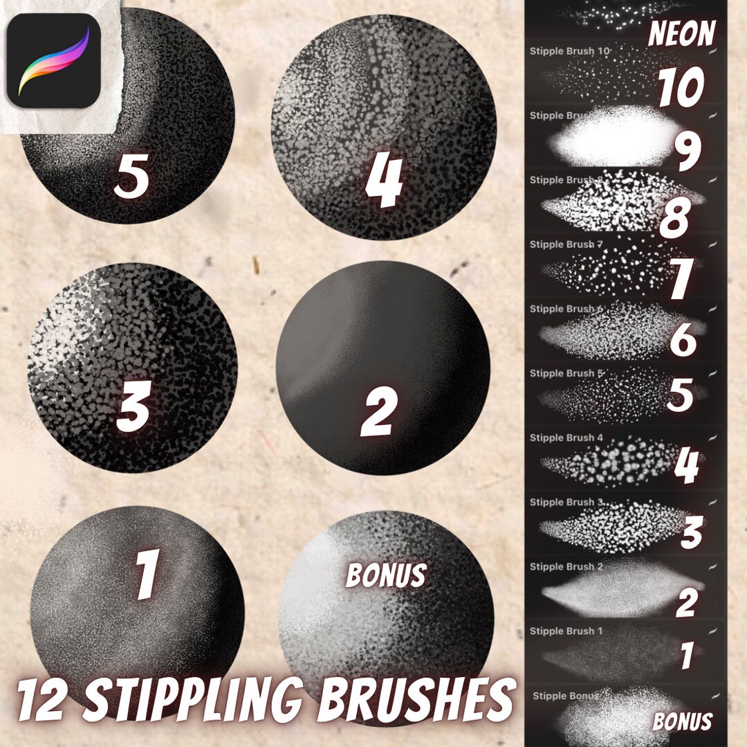 Procreate Stipple Brushes - for Commercial Use - Free Support, Dots ...