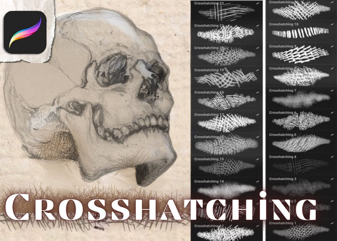 Procreate Crosshatching Brushes for Commercial Use Free Support, Cross ...