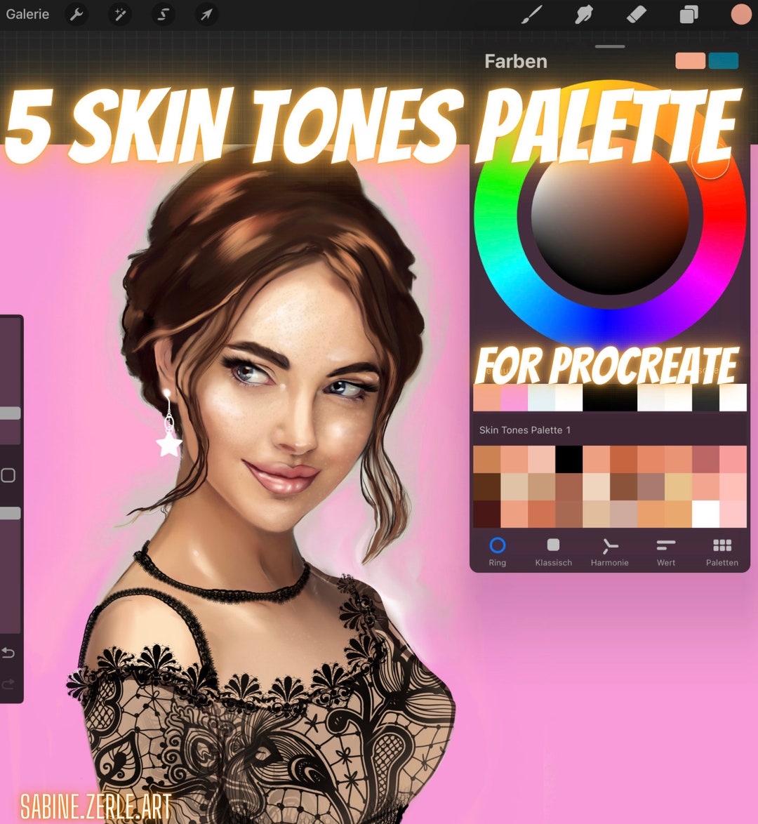 5 Skin Tones Palette for Procreate - Etsy