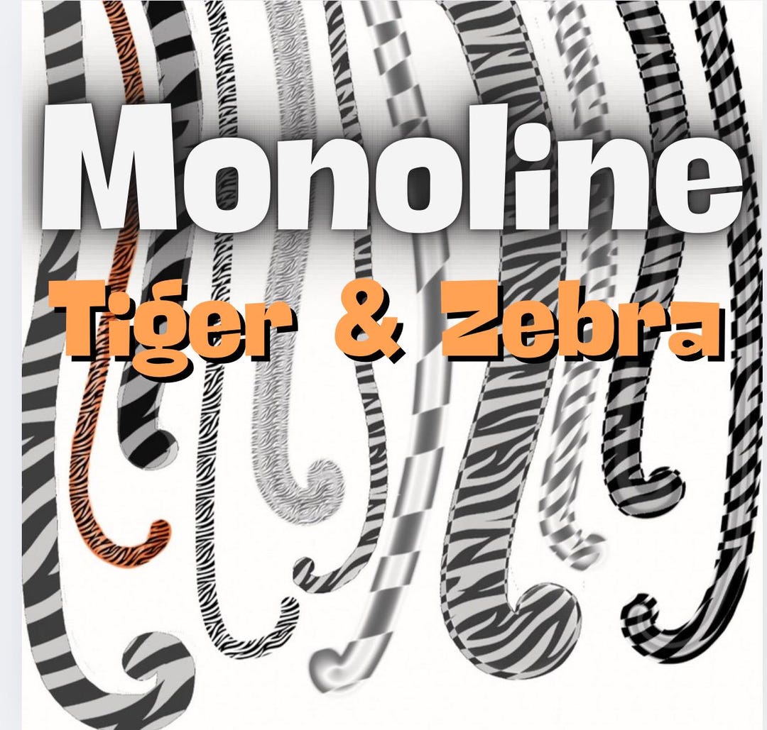 Tiger Monoline Brushes for Procreate - Easy Monoline Tiger/zebra ...