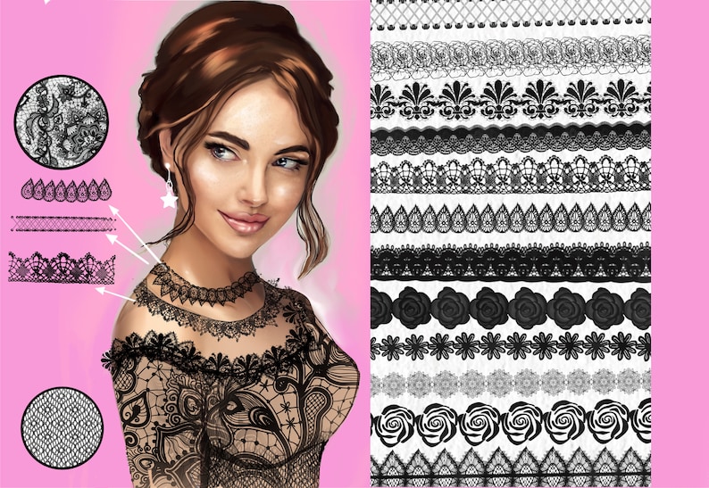 65 Lace Brushes for Procreate - for Commercial Use - Free Support ...