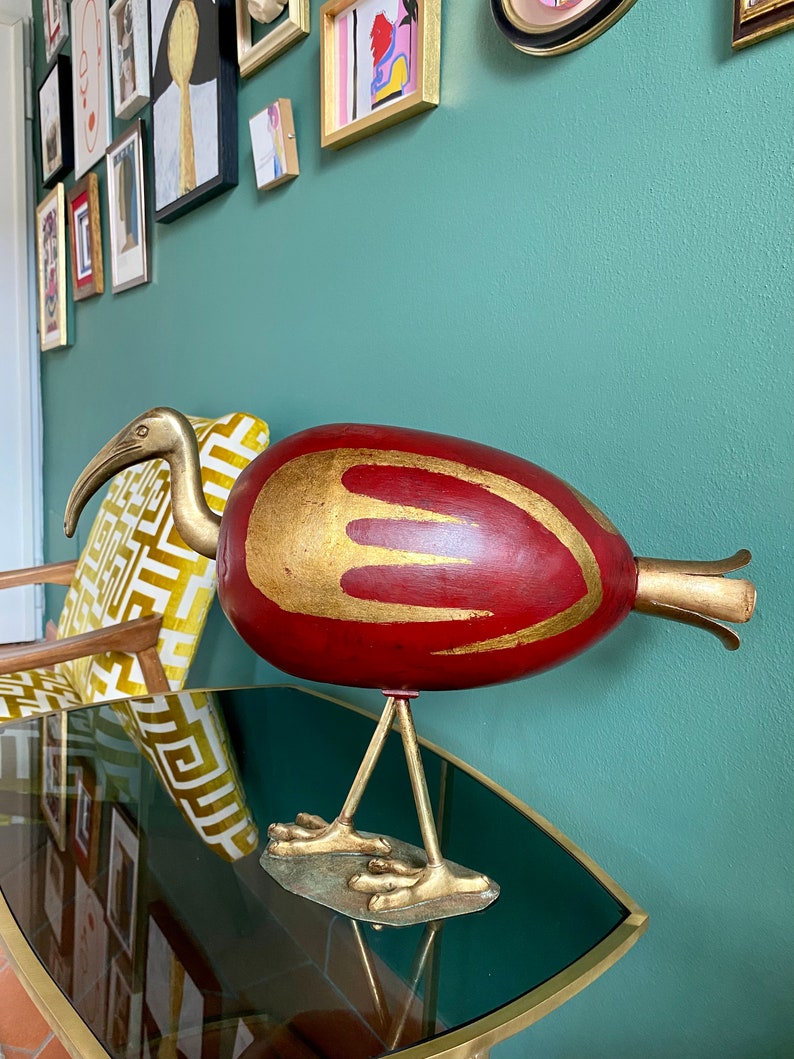 Brass Ibis Bird Statue, Copper Ibis Bird Sculpture, Brass and Copper ...