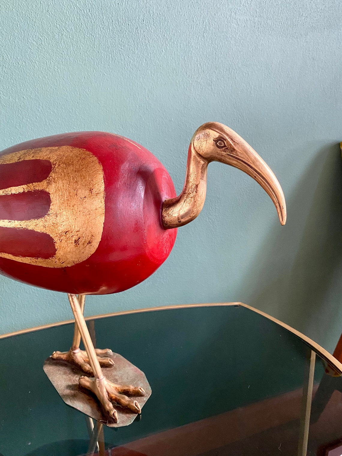 Brass Ibis Bird Statue, Copper Ibis Bird Sculpture, Brass and Copper ...