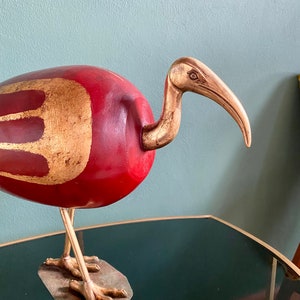 Brass Ibis Bird Statue, Copper Ibis Bird Sculpture, Brass and Copper ...