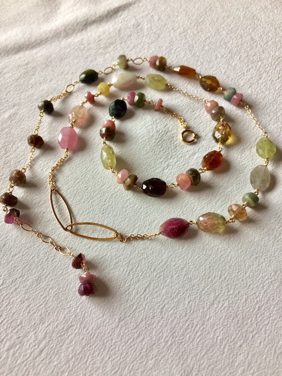 14k Gold Filled Necklace Precious Fine Jewelry Tourmaline Necklace Tourmaline Bracelet Tourmaline Beads Wire Wrapped Jewelry Etsy