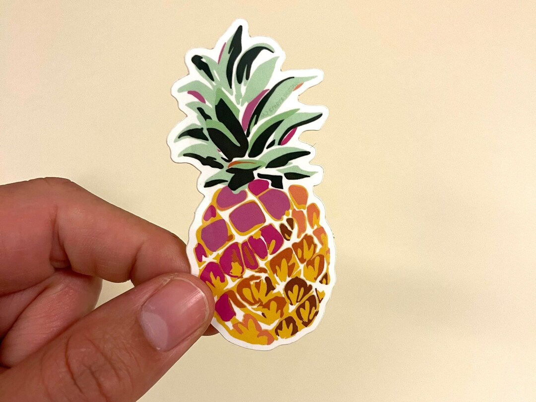 Pineapple Sticker, Vinyl Decal, Waterproof Sticker, Laptop Sticker ...