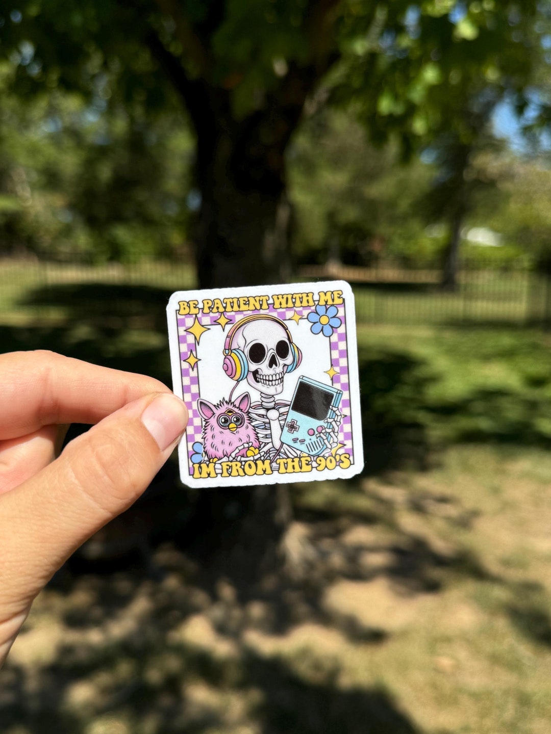 Be Patient With Me I'm From the 90s Sticker | Nostalgic Skeleton ...