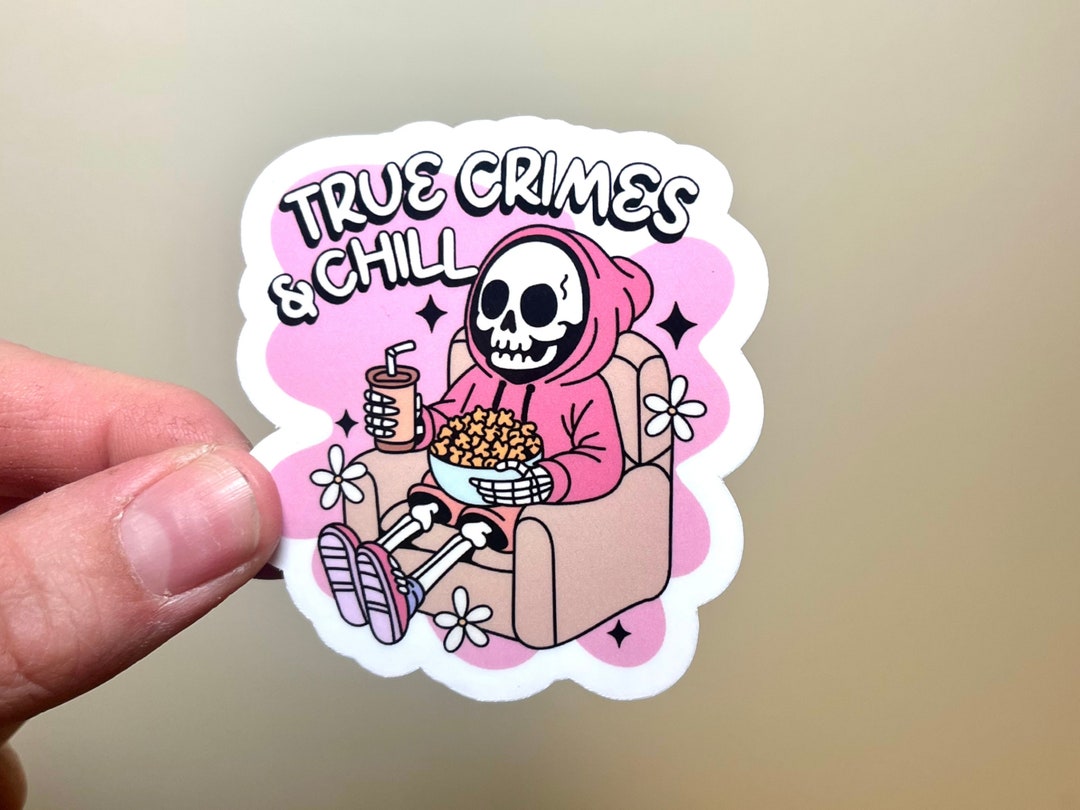 True Crime Sticker, Colorful Sticker, Vinyl Decal, Water Resistant ...