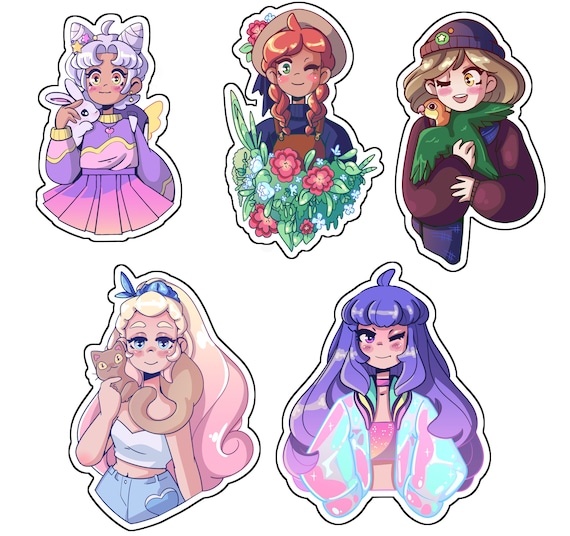 Soft girls BIG sticker set | Etsy