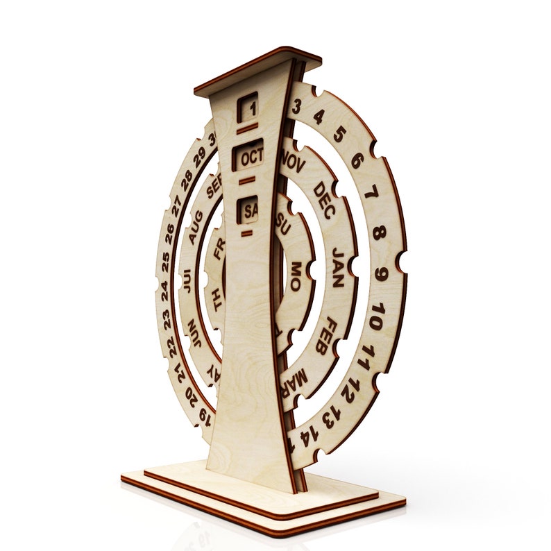 Perpetual calendar vector for CNC svg vector file, vector cut file, cnc ...