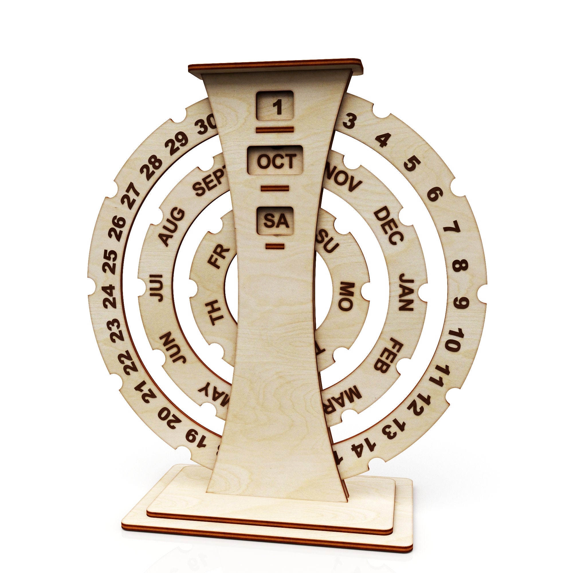 Vector de calendario perpetuo para archivo vectorial SVG CNC | Etsy México