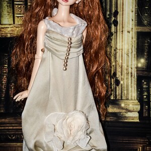 BJD Clothes Edwardian MSD Dress Victorian 1/4 Fashion Empire Cream ...