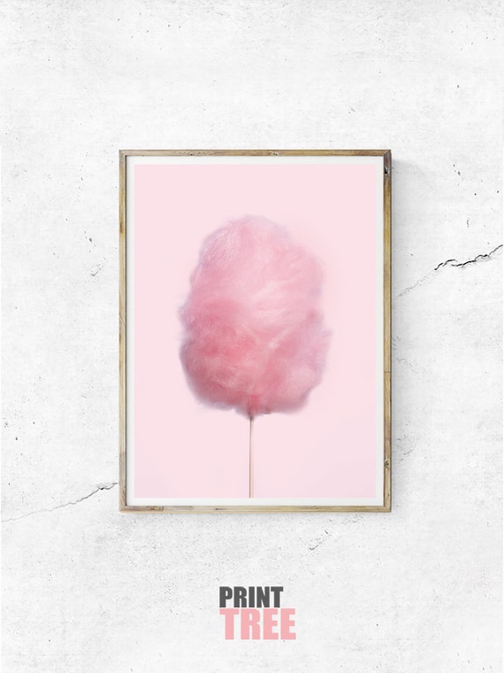 Cotton Candy Poster / Pink Wall Fun Art Print / Bedroom Decor | Etsy