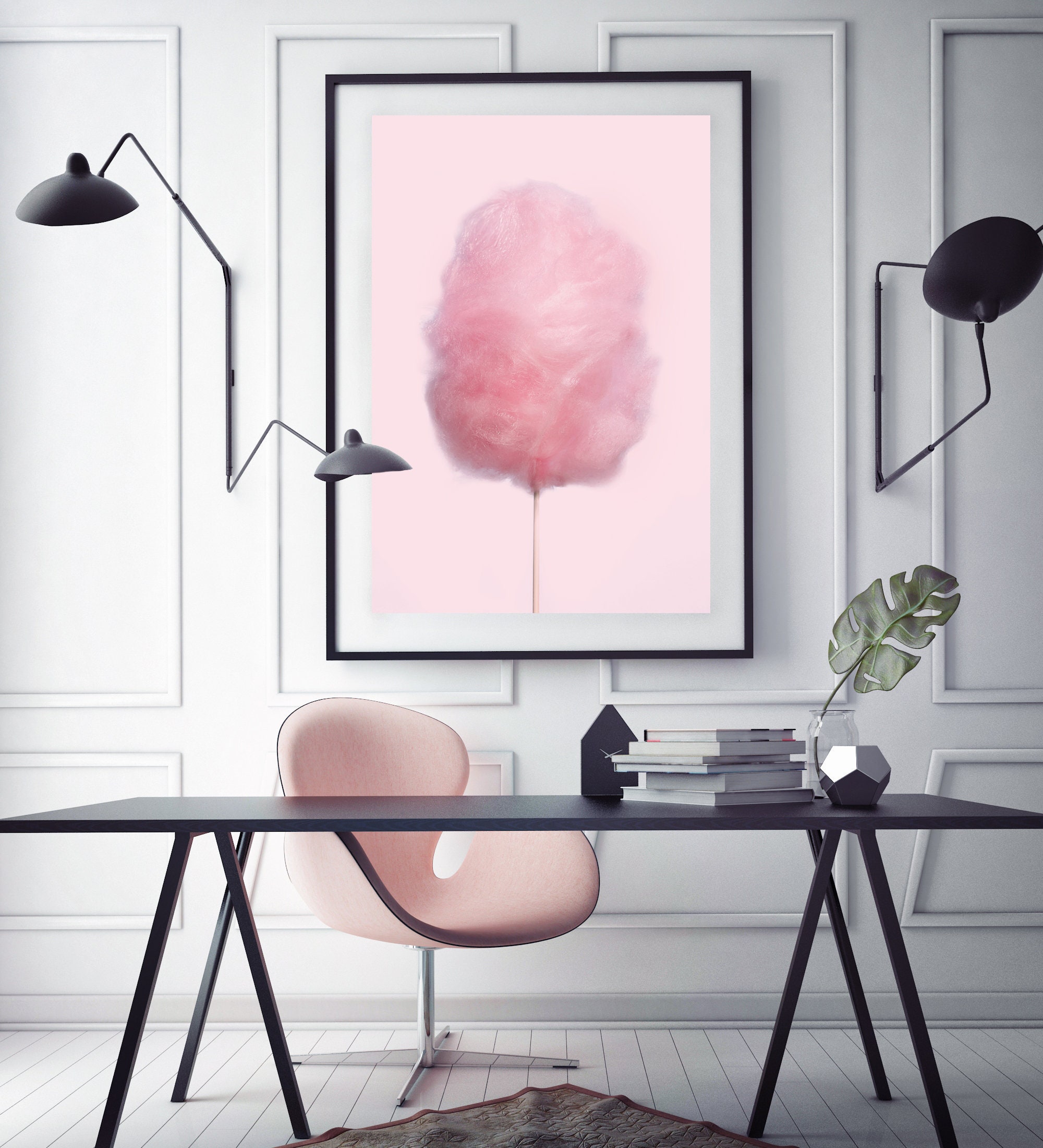Cotton Candy Poster / Pink Wall Fun Art Print / Bedroom Decor - Etsy