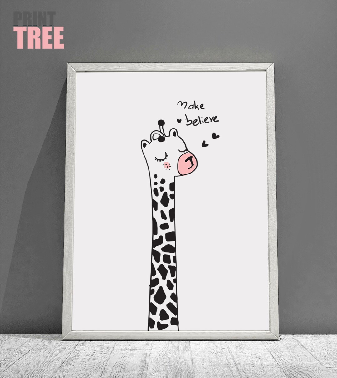 Artistic Giraffe Poster / Printable Poster Art / Positive Outlook ...