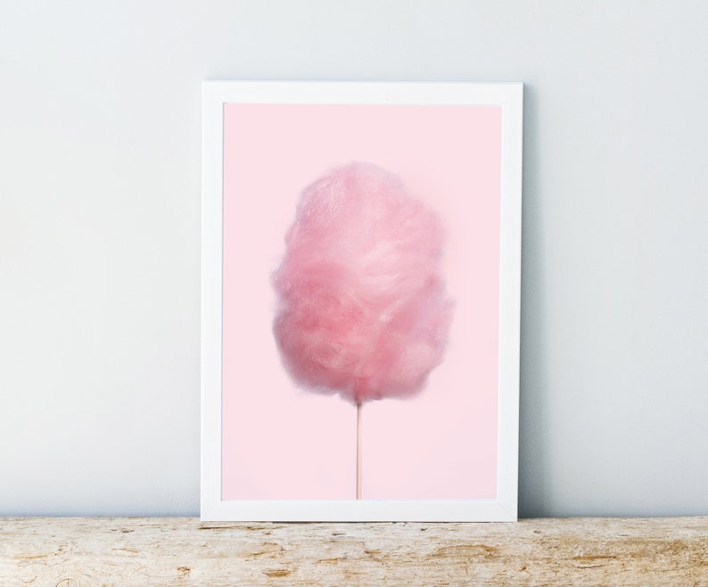 Cotton Candy Poster / Pink Wall Fun Art Print / Bedroom Decor | Etsy