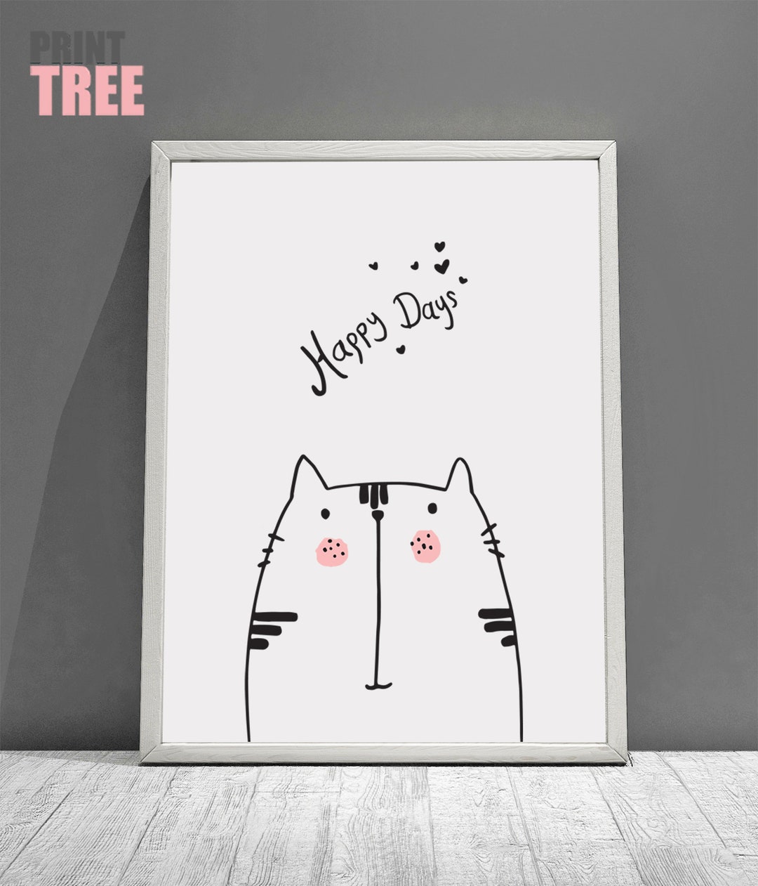 Cat Cartoon Poster / Versatile Kids Room Decor / Happy Days ...