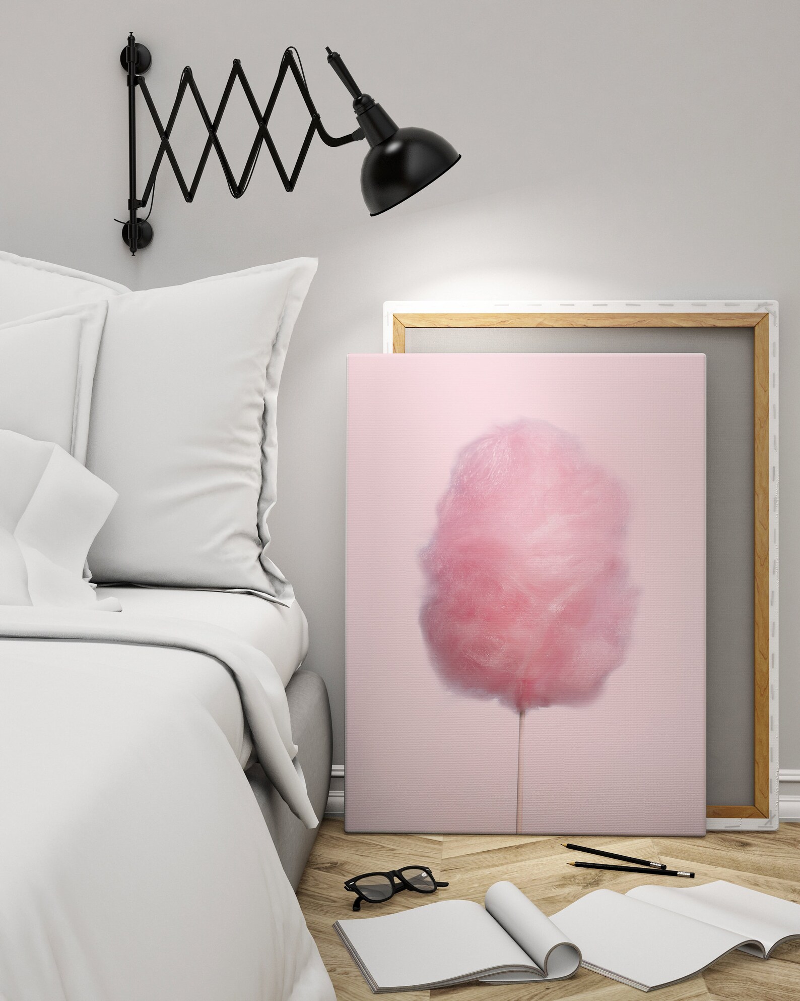 Cotton Candy Poster / Pink Wall Fun Art Print / Bedroom Decor / Digital ...