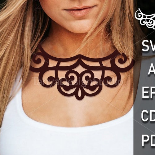 Necklace SVG Ai CDR Eps Pdf Necklace Cut File Leather - Etsy